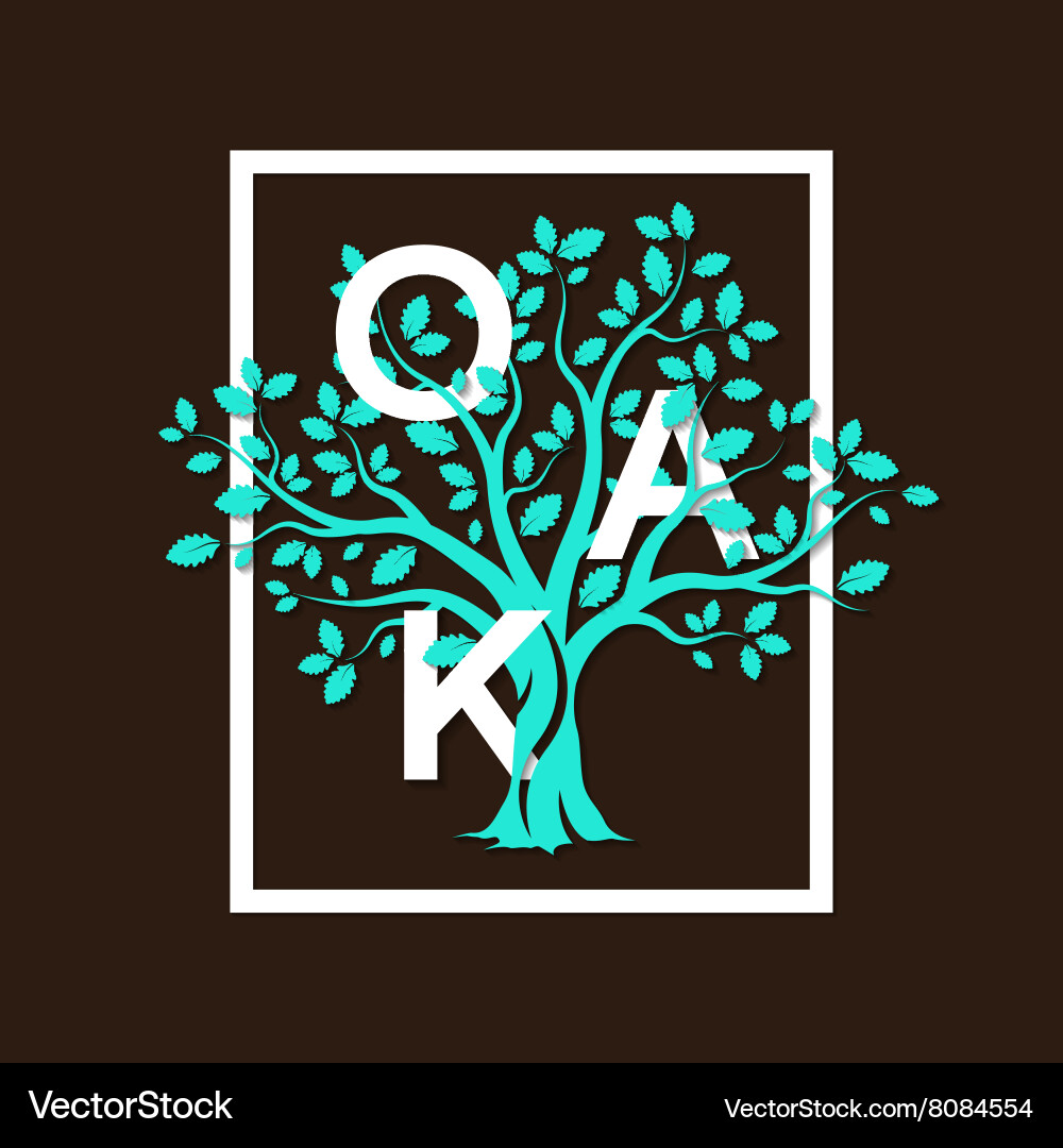 Oak tree letters Royalty Free Vector Image - VectorStock
