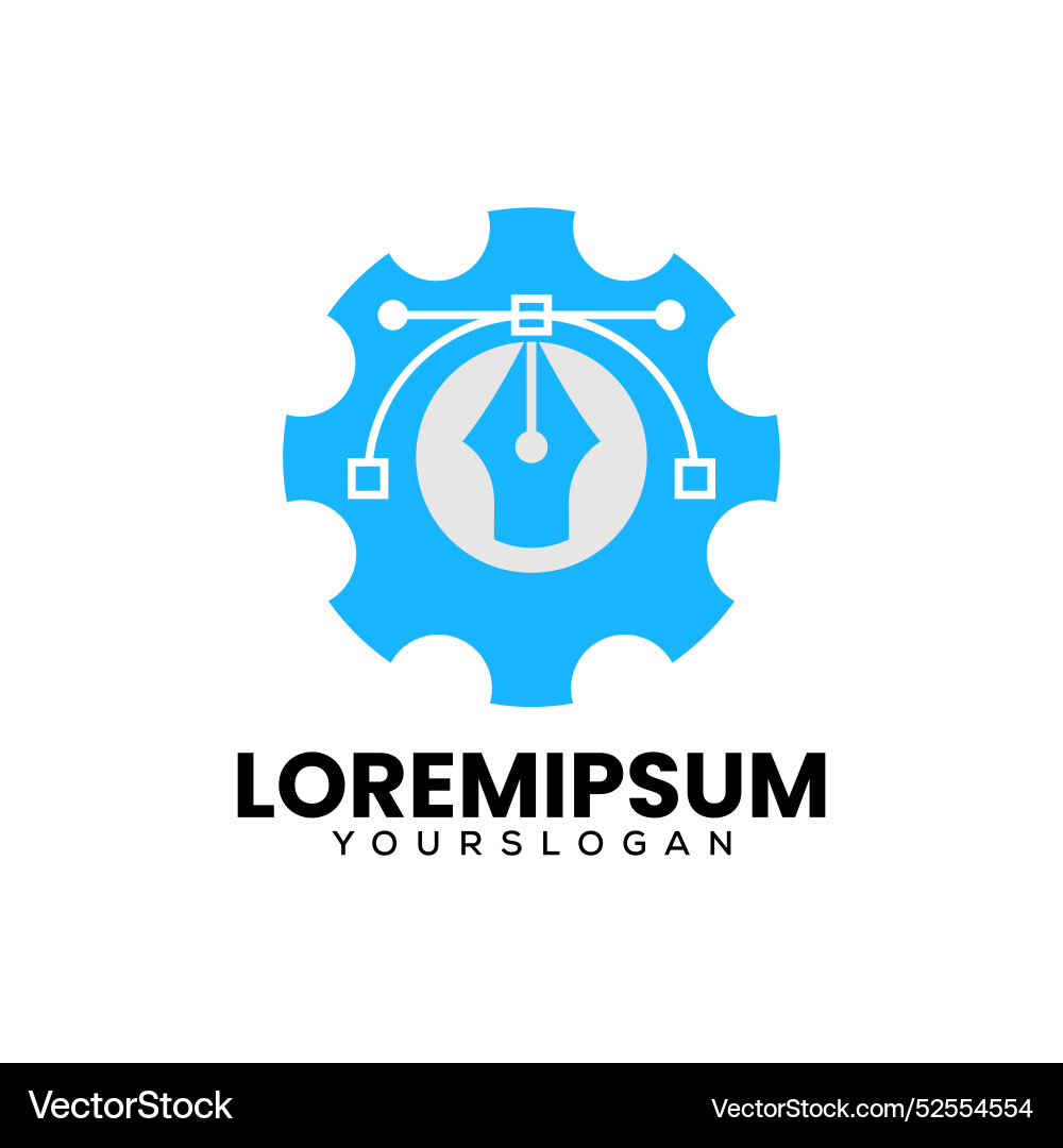 Pen tool icon logo design Royalty Free Vector Image