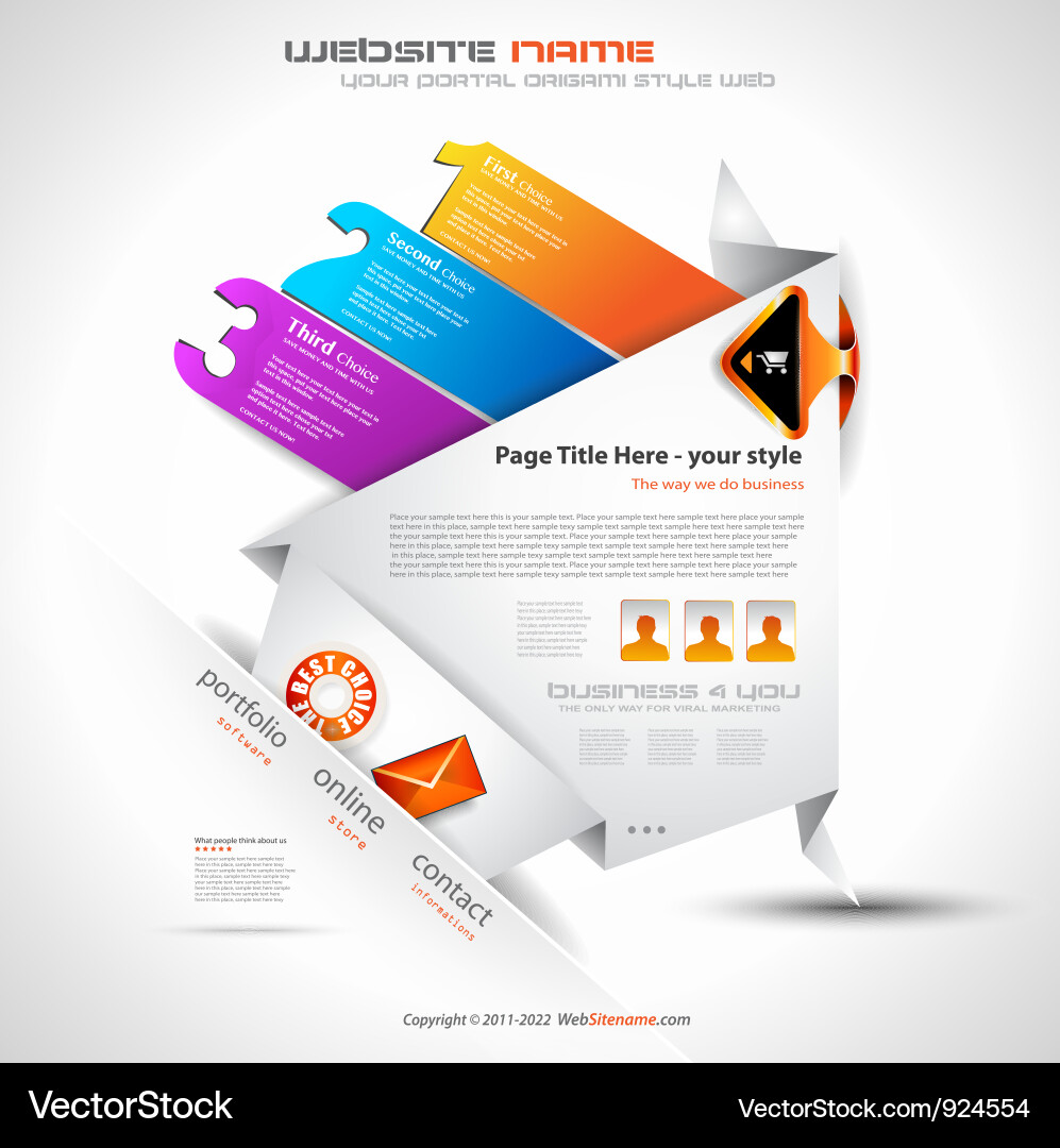 Website layout Royalty Free Vector Image - VectorStock