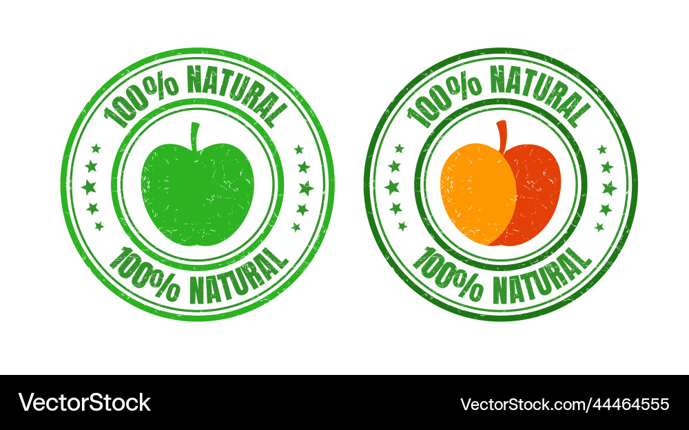 Apple 100 percent stamp Royalty Free Vector Image