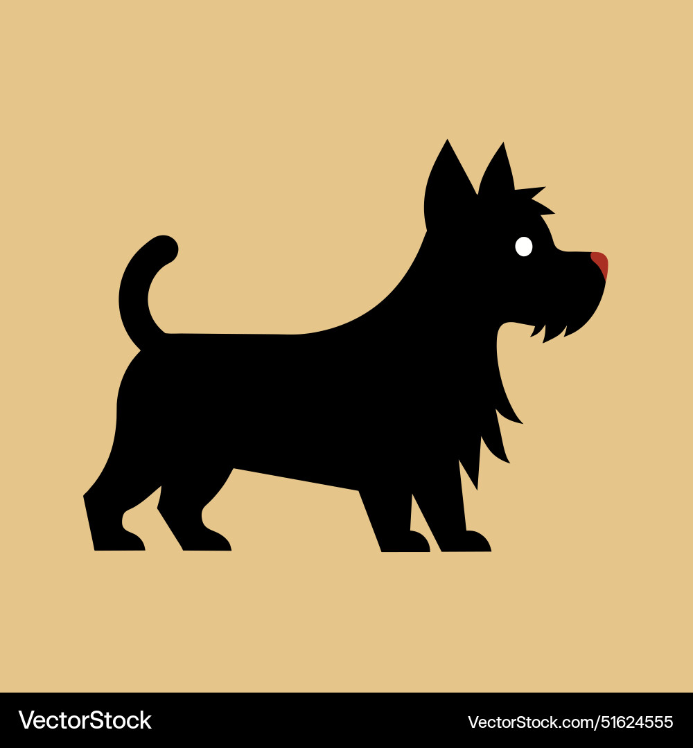 Cairn terrier dog walks icon Royalty Free Vector Image