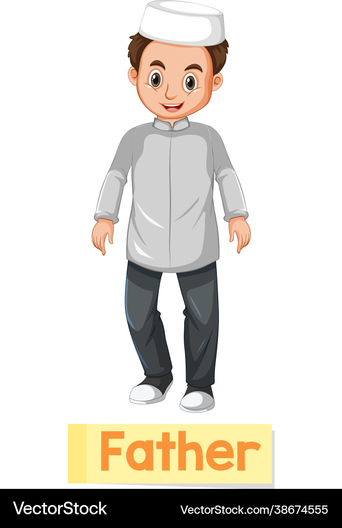 Educational english word card father Royalty Free Vector