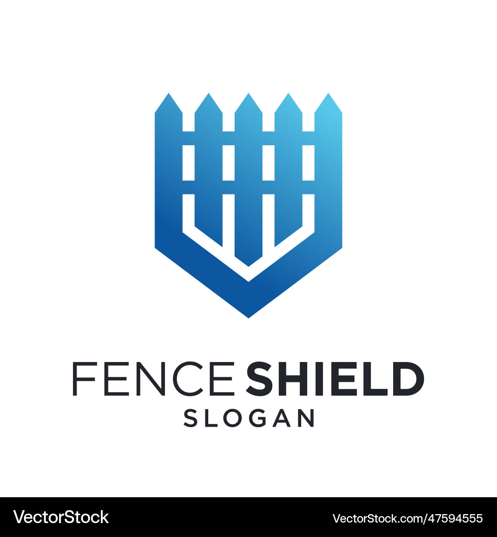 Fence & Shield Security Logo Royalty Free Vector Image
