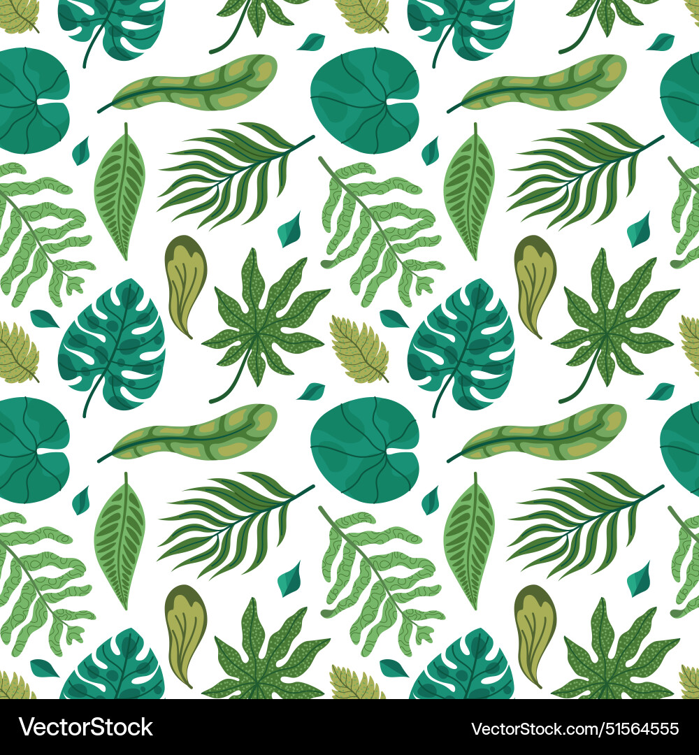 Leaf pattern seamless texture with tropical Vector Image