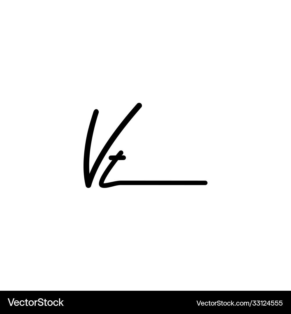 Letter vt signature logo template Royalty Free Vector Image