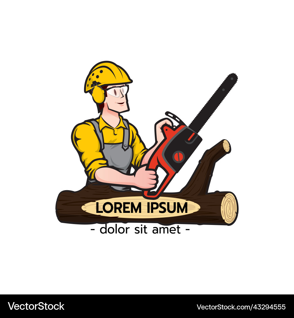 Lumberjack arborist tree Royalty Free Vector Image