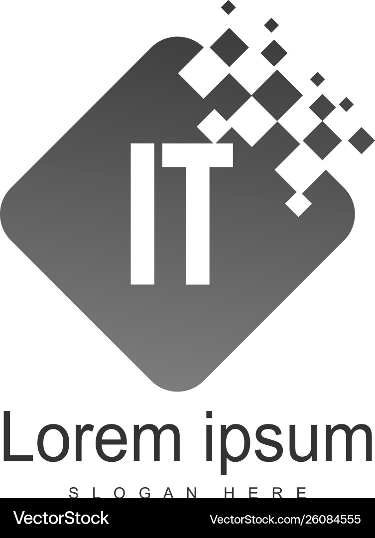 Modern Initial IT Logo Template Royalty Free Vector Image