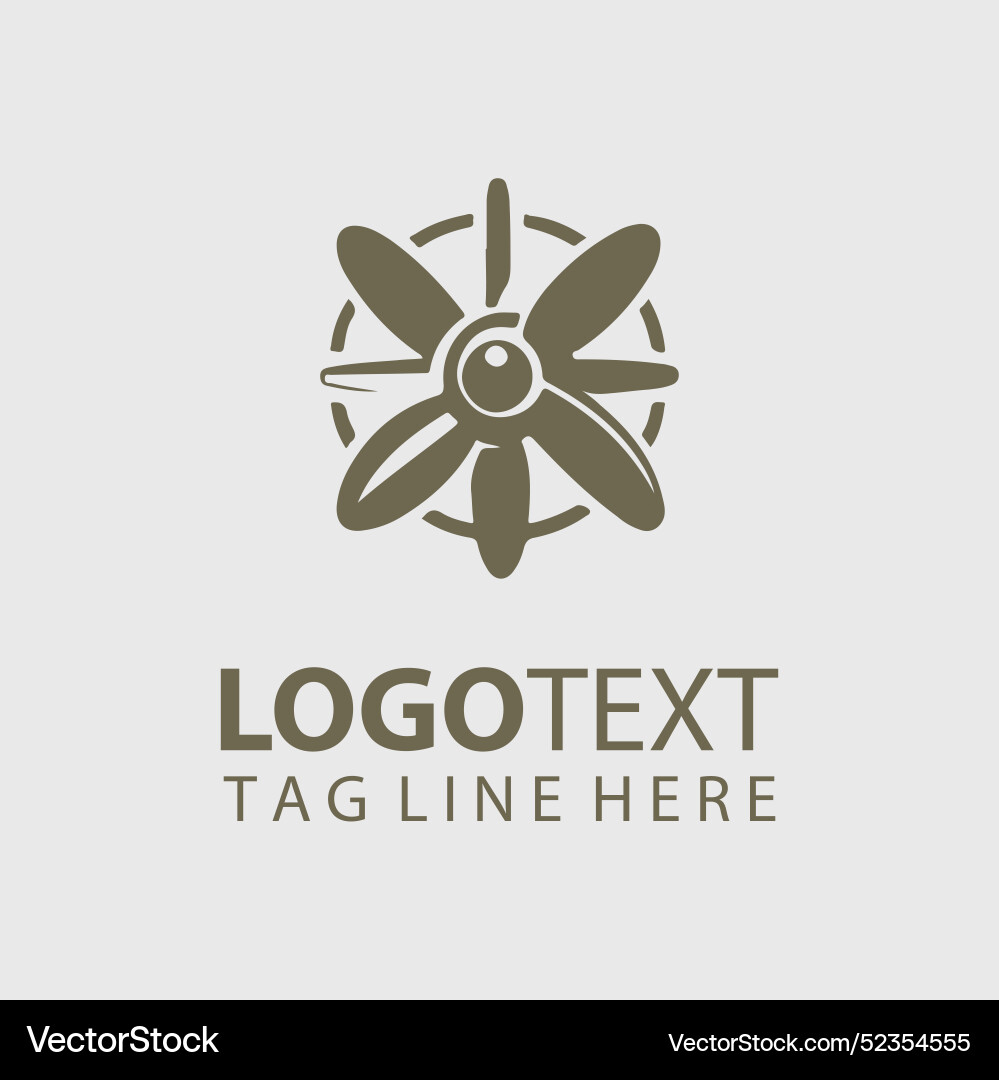 Propeller airplane logo Royalty Free Vector Image