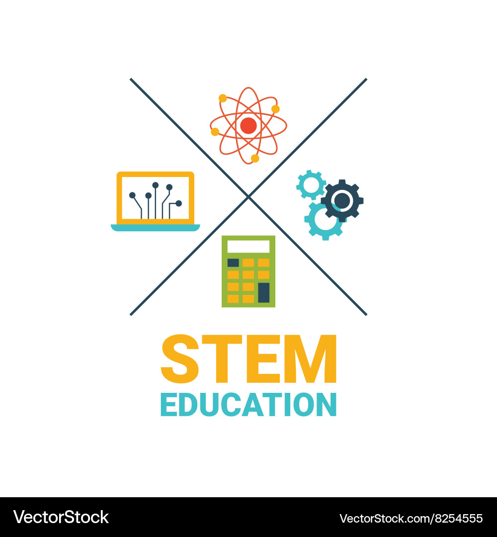 STEM Education Badge Concept Royalty Free Vector Image