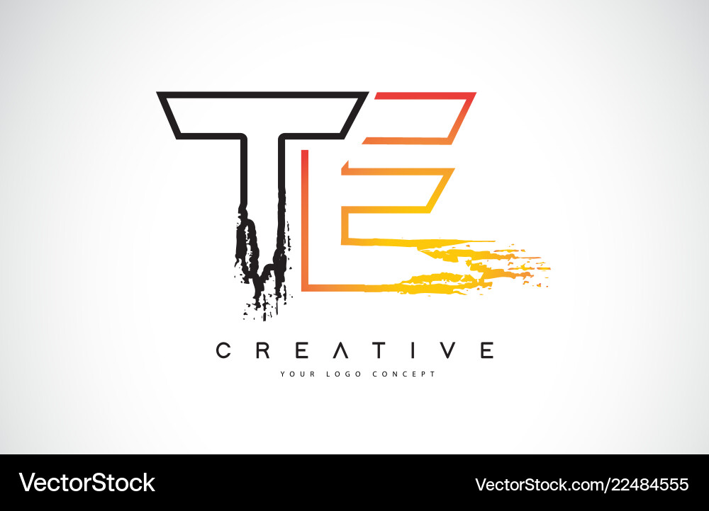 TE Creative Logo - Monogram Stroke Royalty Free Vector Image