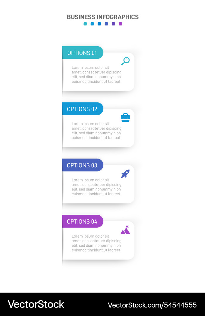 Vertical progress bar featuring 4 arrow-shaped Vector Image
