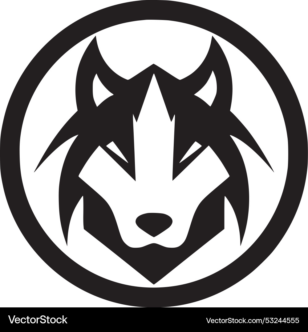 Wolf - minimalist and flat logo Royalty Free Vector Image