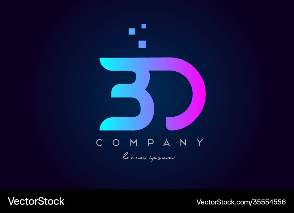 Bd b d alphabet letter logo icon combination Vector Image