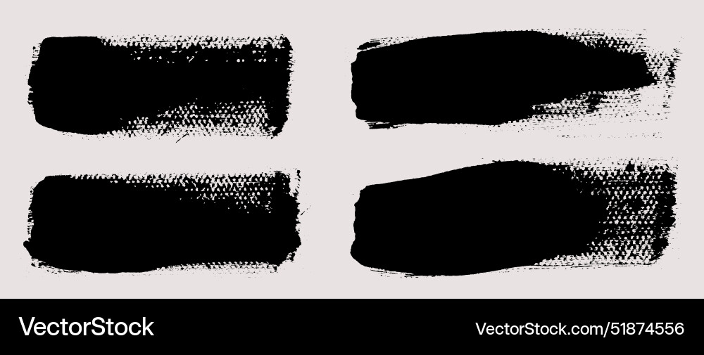 Brush strokes set of text boxes Royalty Free Vector Image