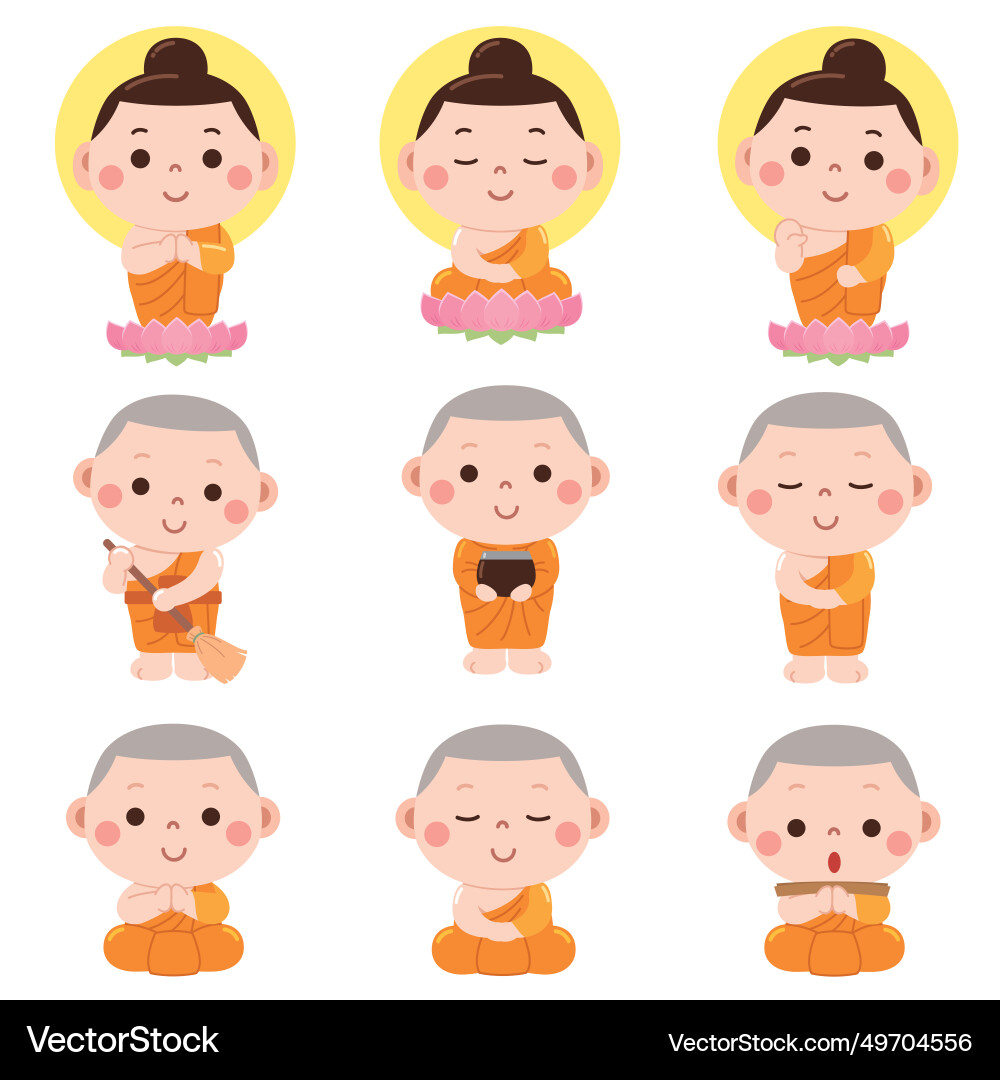 Buddhist monk Royalty Free Vector Image - VectorStock
