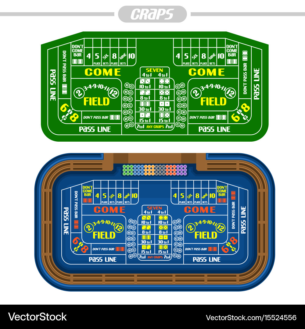 Craps table Royalty Free Vector Image - VectorStock