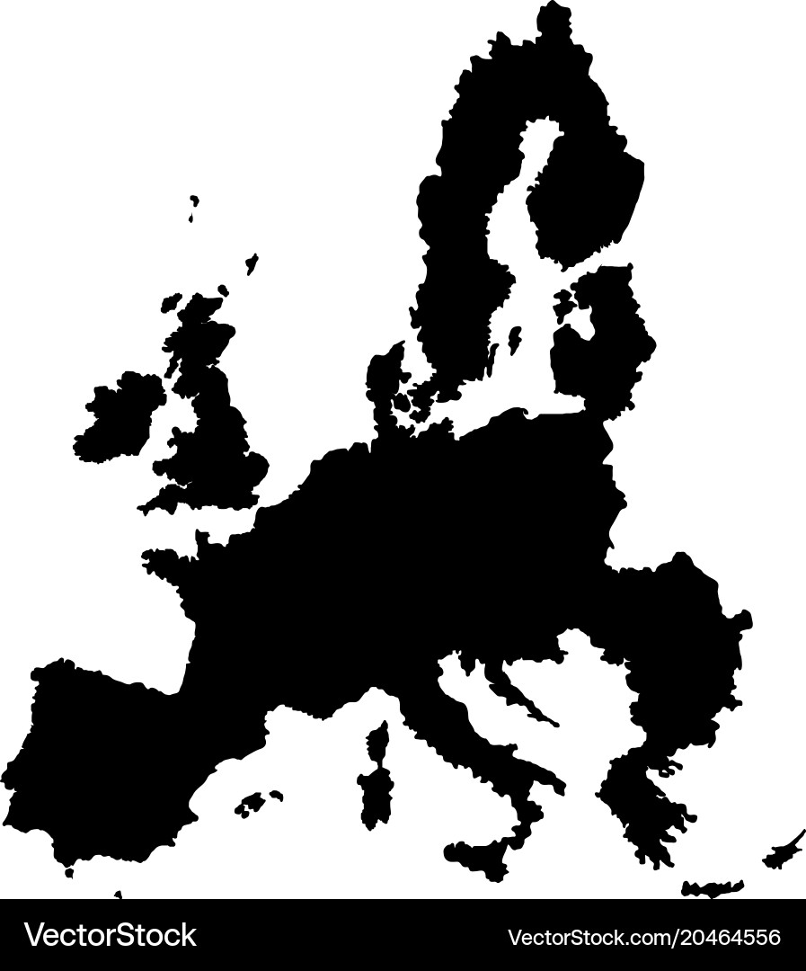 Eu map Royalty Free Vector Image - VectorStock