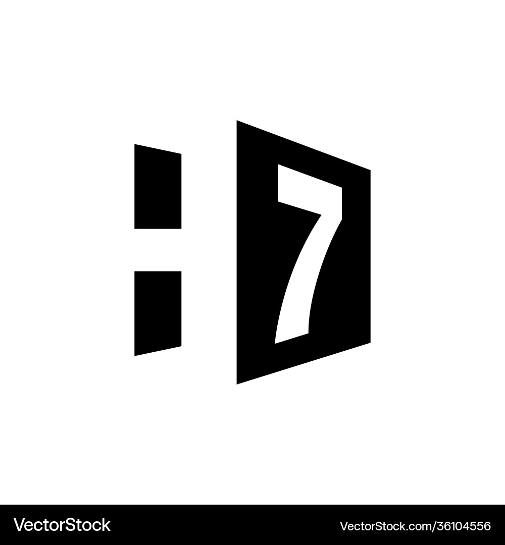 H7 Logo - Modern Seven Symbol Royalty Free Vector Image