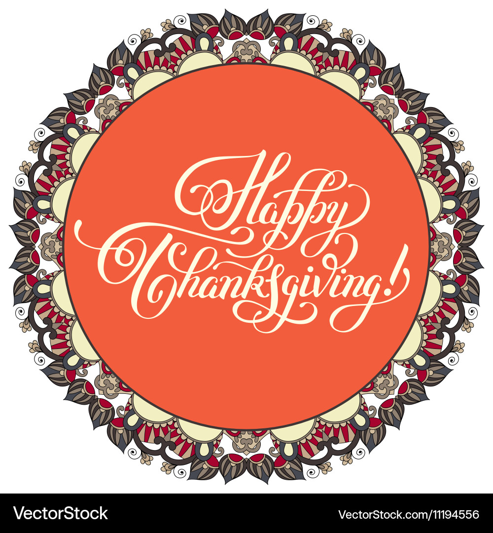 Happy thanksgiving handwritten lettering Vector Image