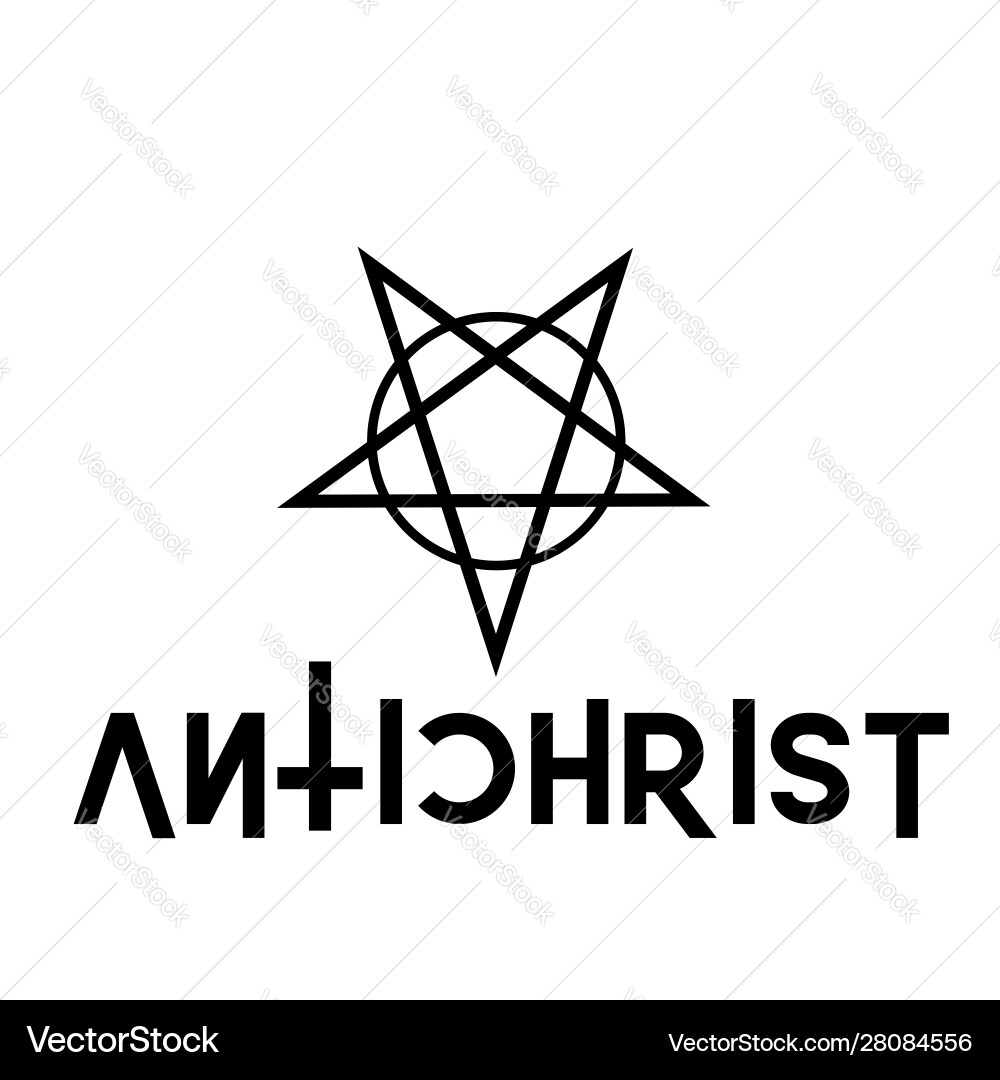 Inverted upside down pentagram antichrist symbol Vector Image