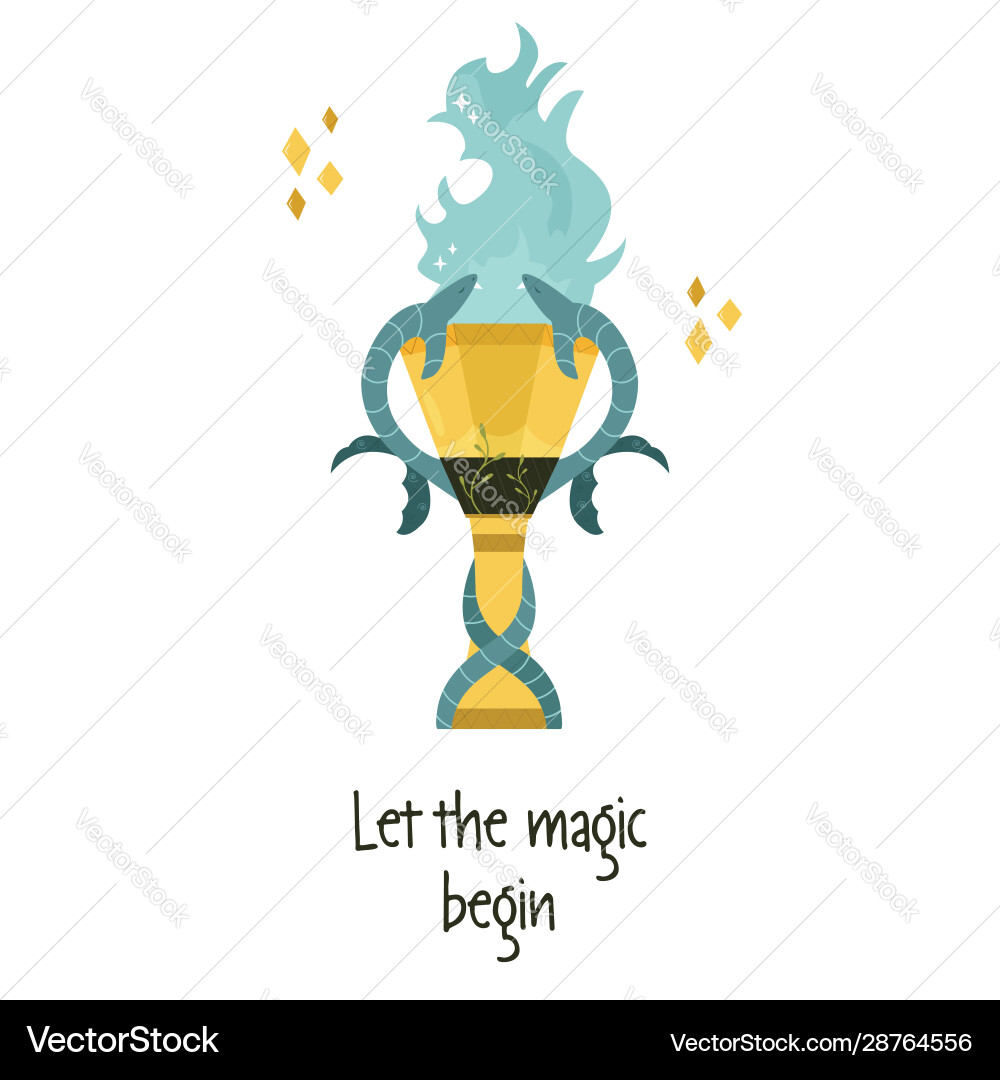 Magic goblet fire Royalty Free Vector Image - VectorStock
