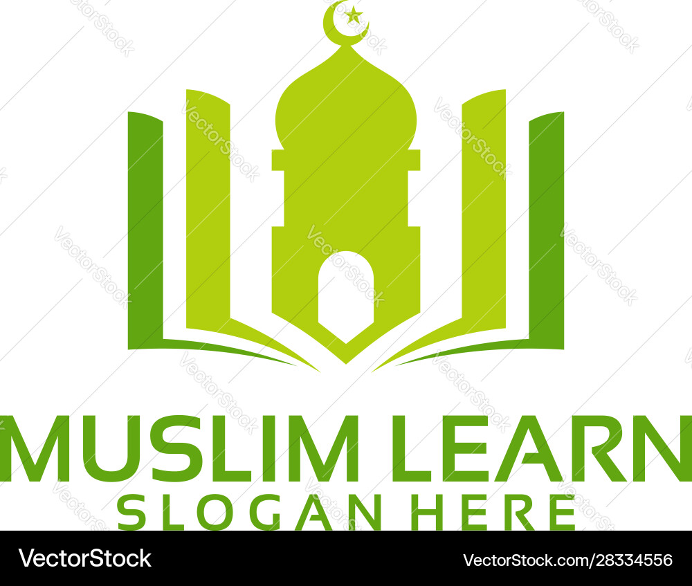 Muslim learn logo islam learning template Vector Image