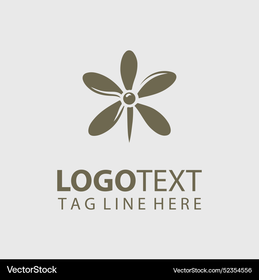 Propeller airplane logo Royalty Free Vector Image