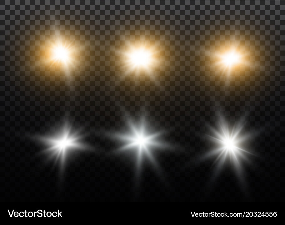 Star on a transparent backgroundlight effect Vector Image
