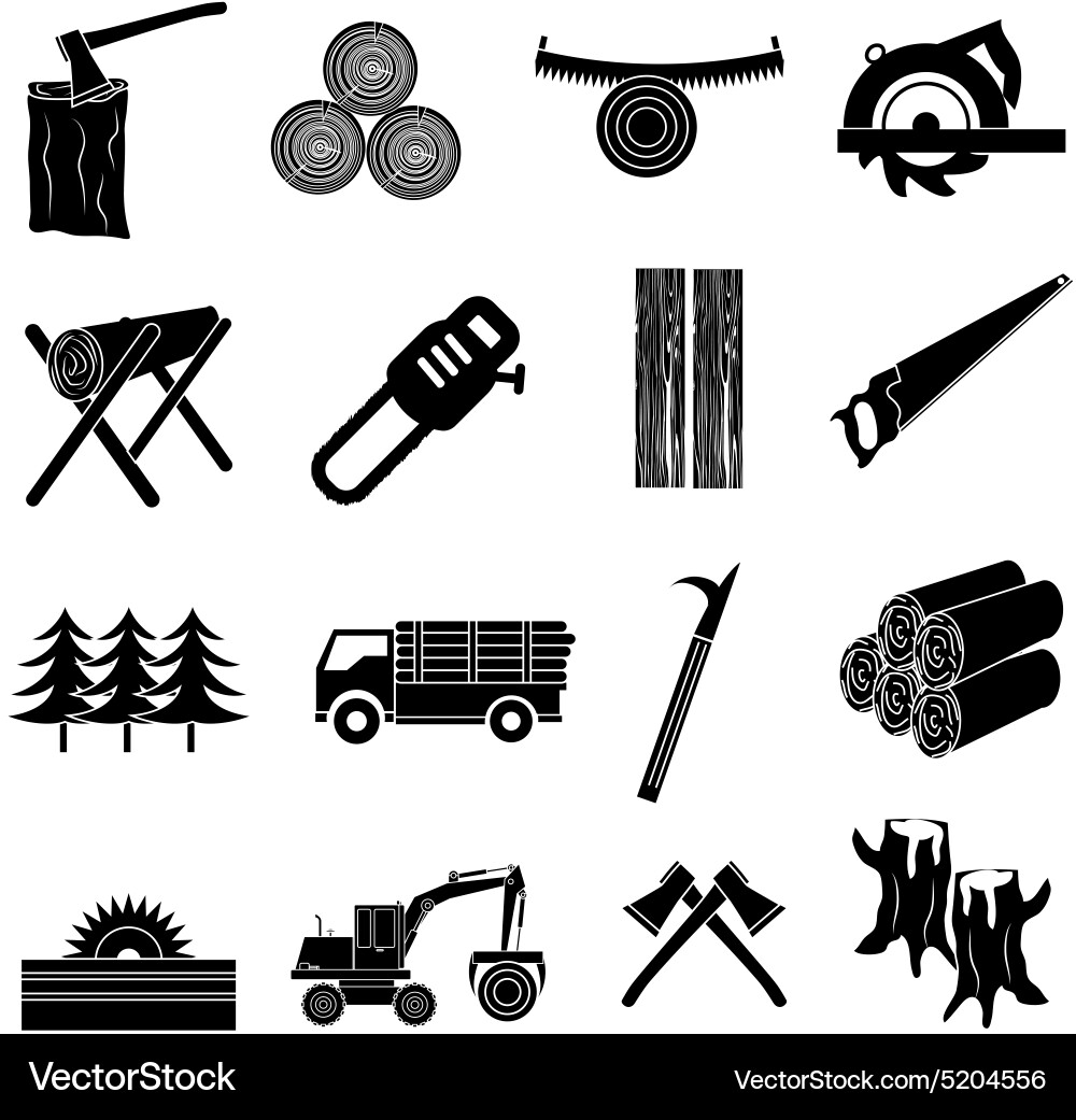 Timber icons set Royalty Free Vector Image - VectorStock