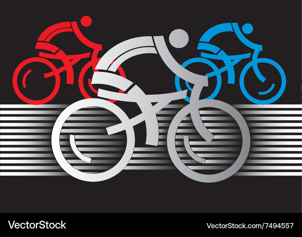 Abstract cyclist racers Royalty Free Vector Image