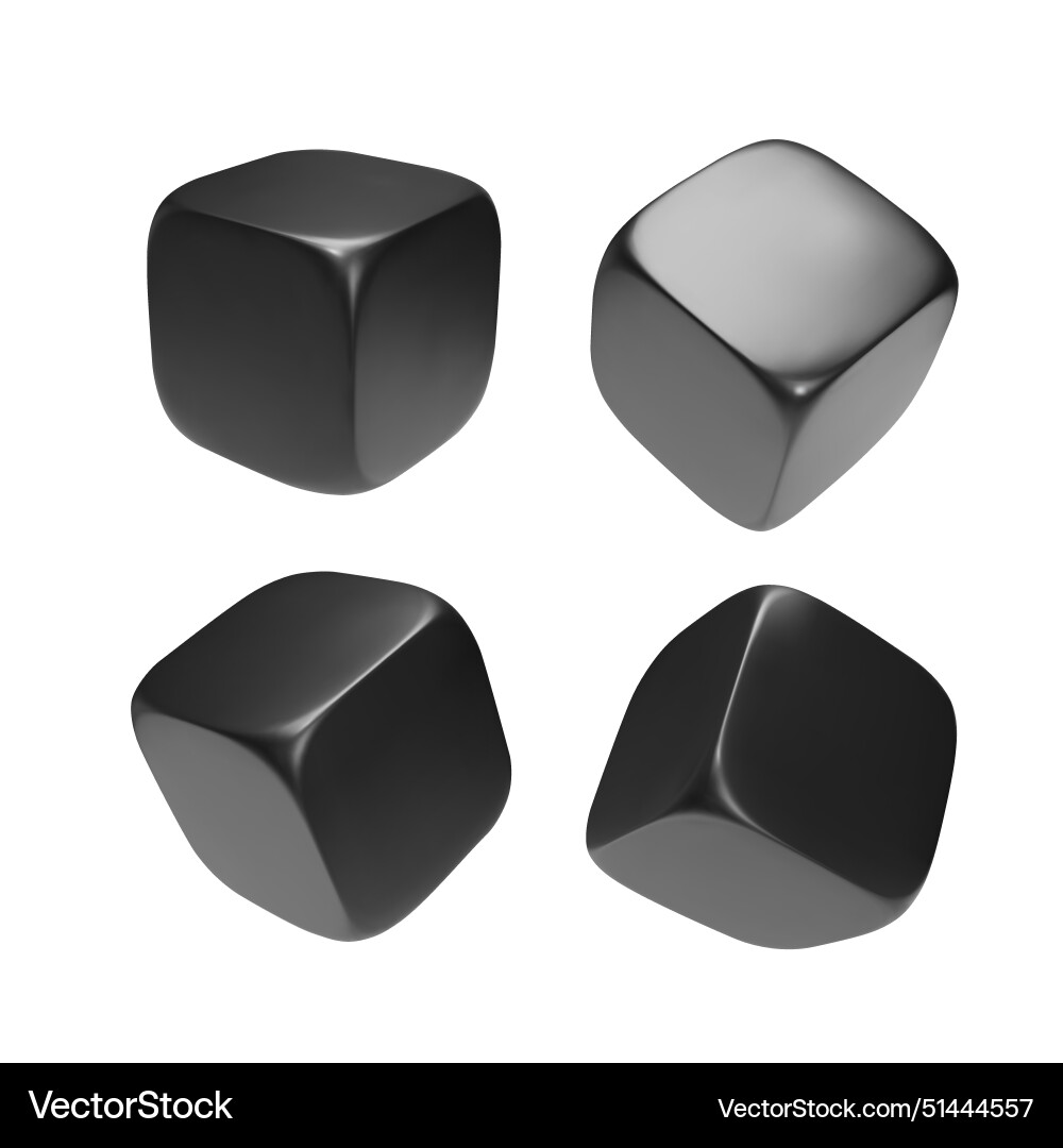 Black realistic 3d cube Royalty Free Vector Image