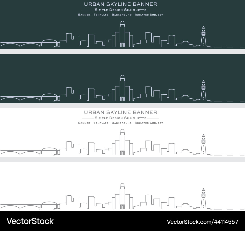 Buffalo single line skyline profile banner Vector Image