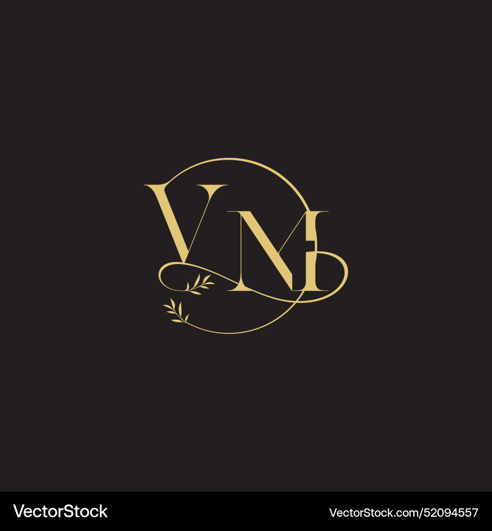 Circle and organic style vm wedding monogram Vector Image