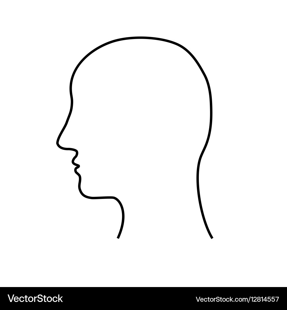 Empty mans head outline Royalty Free Vector Image