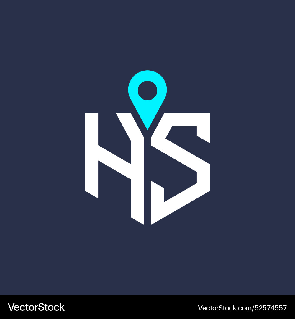 Hs location logo design for recruitment Royalty Free Vector