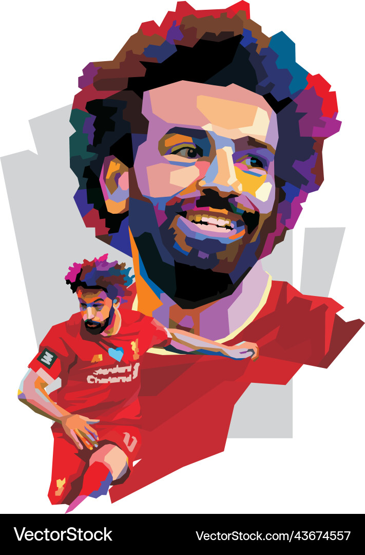 Mohamed Salah WPAP Portrait Royalty Free Vector Image