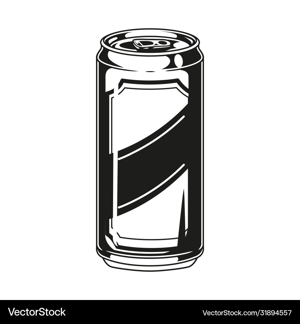 Monochrome Beer Can Royalty Free Vector Image - VectorStock