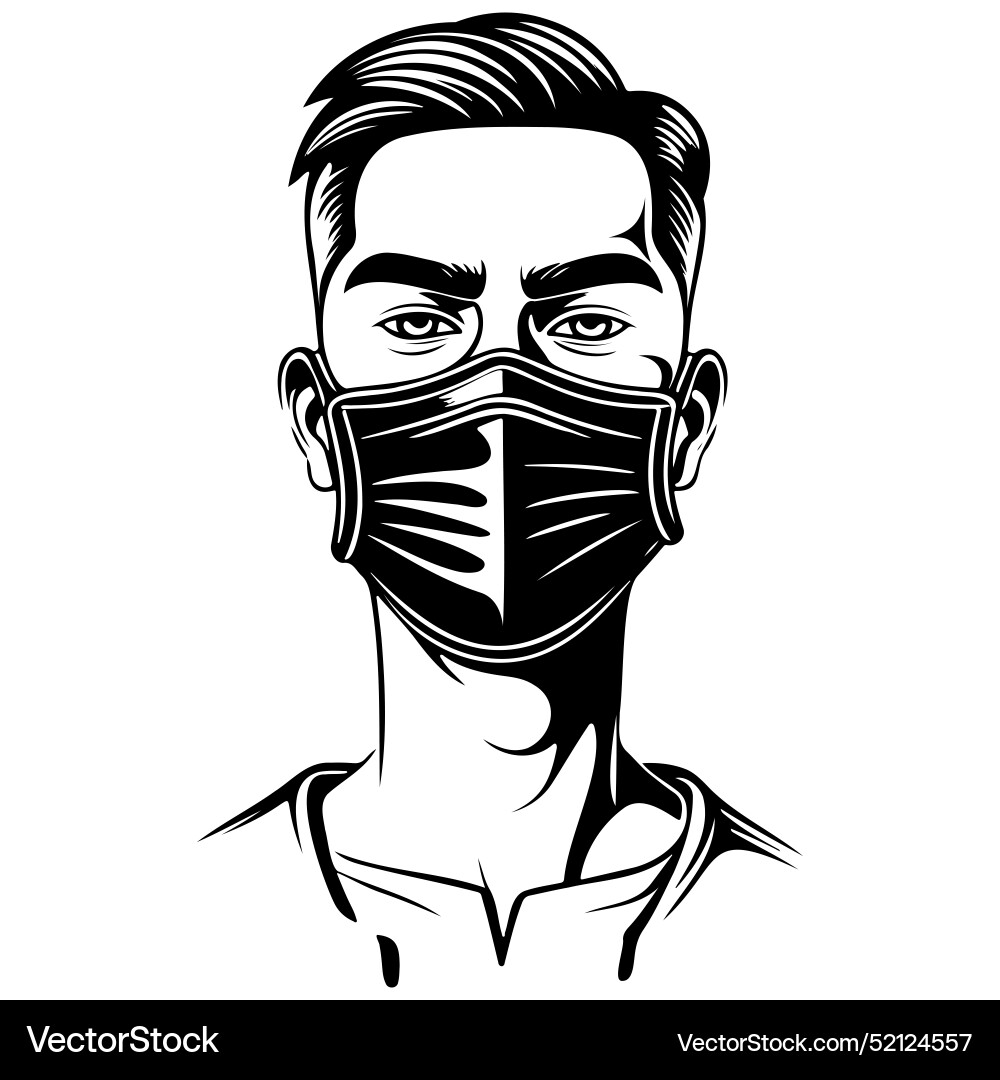 Sketches face mask isolated hand drawn line Vector Image