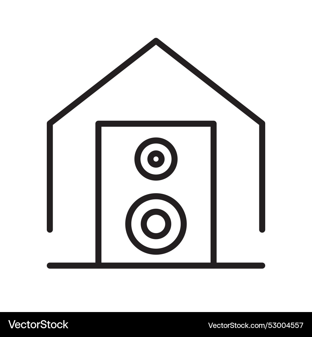 Sound house studio line logo design Royalty Free Vector