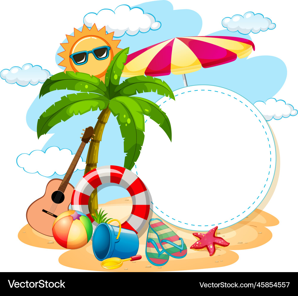 Summer beach banner template Royalty Free Vector Image