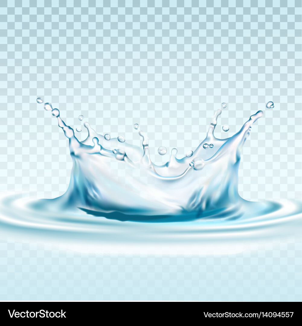 Transparent realistic water splash Royalty Free Vector Image