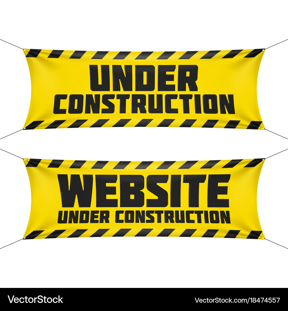 Website under construction banners Royalty Free Vector Image