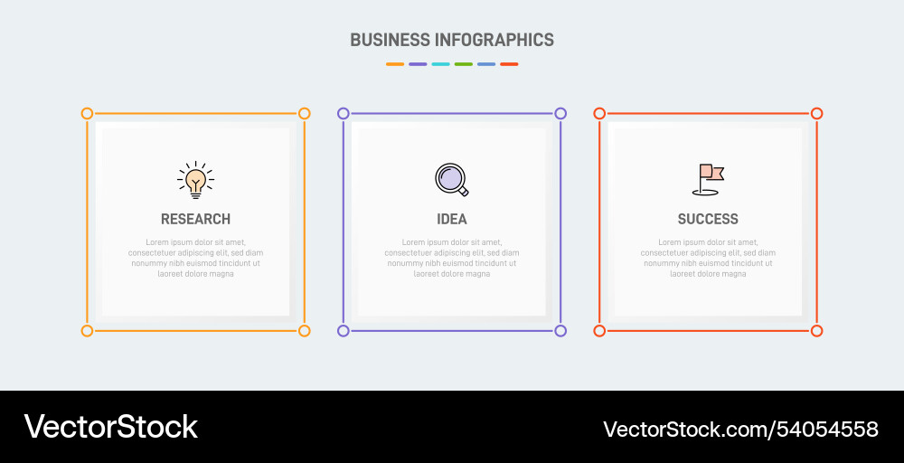 3 clean infographic design shaped elements Vector Image