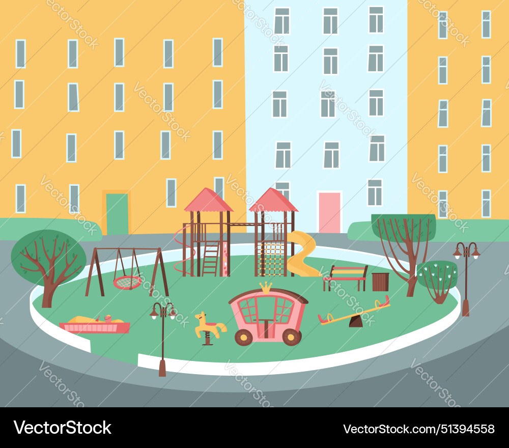 A play complex for children in the courtyard Vector Image