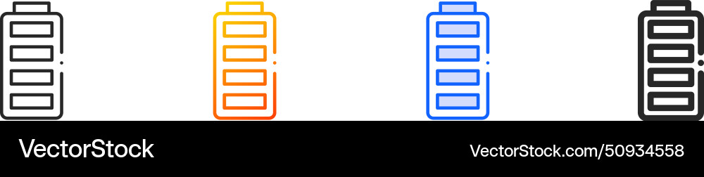 Battery iconthin linear gradient blue stroke Vector Image