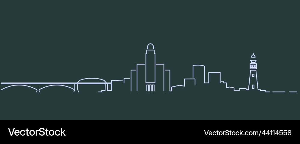 Buffalo single line skyline profile Royalty Free Vector