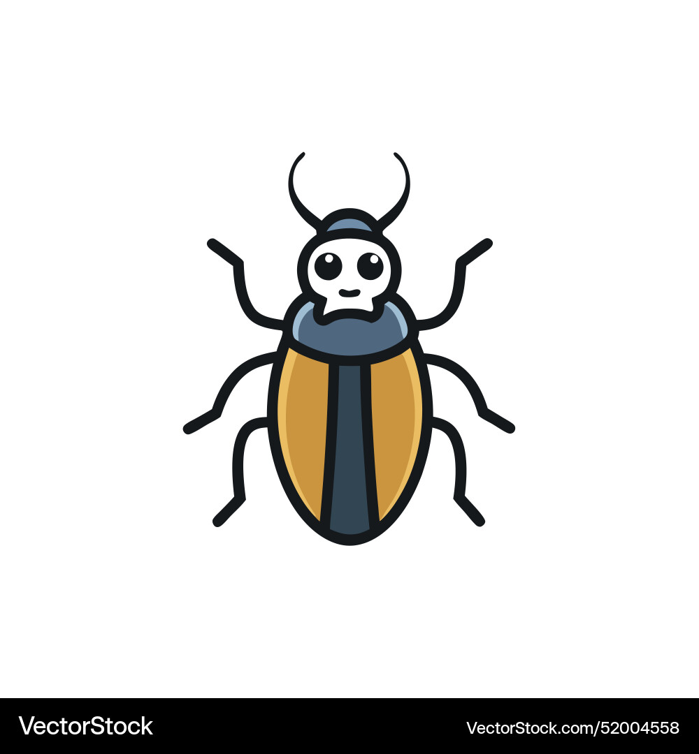 Darkling beetle bug dancing icon Royalty Free Vector Image