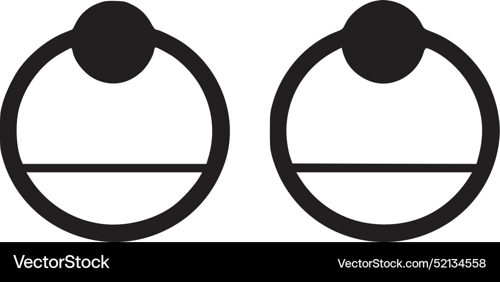 Earrings - black and white isolated icon Vector Image
