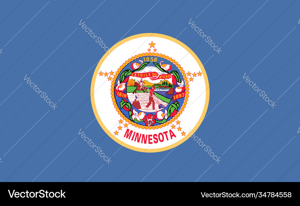 Flag usa state minnesota Royalty Free Vector Image