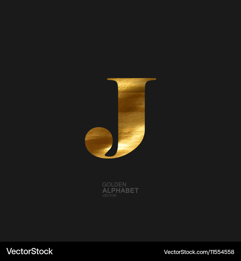 Golden letter j Royalty Free Vector Image - VectorStock